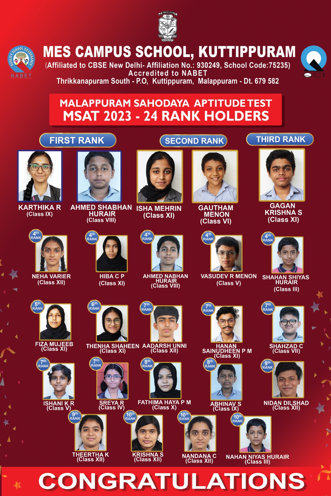 MSAT RESULT: - MES